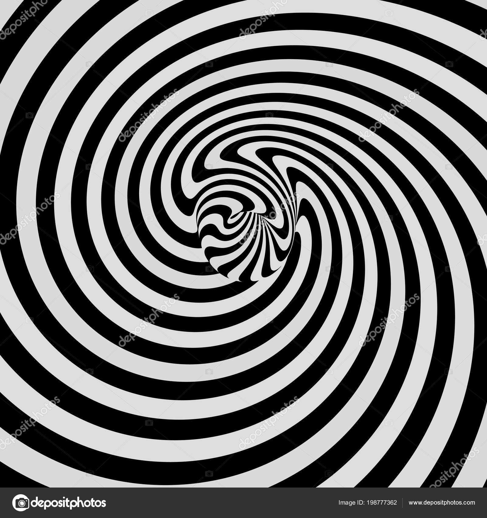 Pattern Optical Illusion Black White Background Vector Illustration ...
