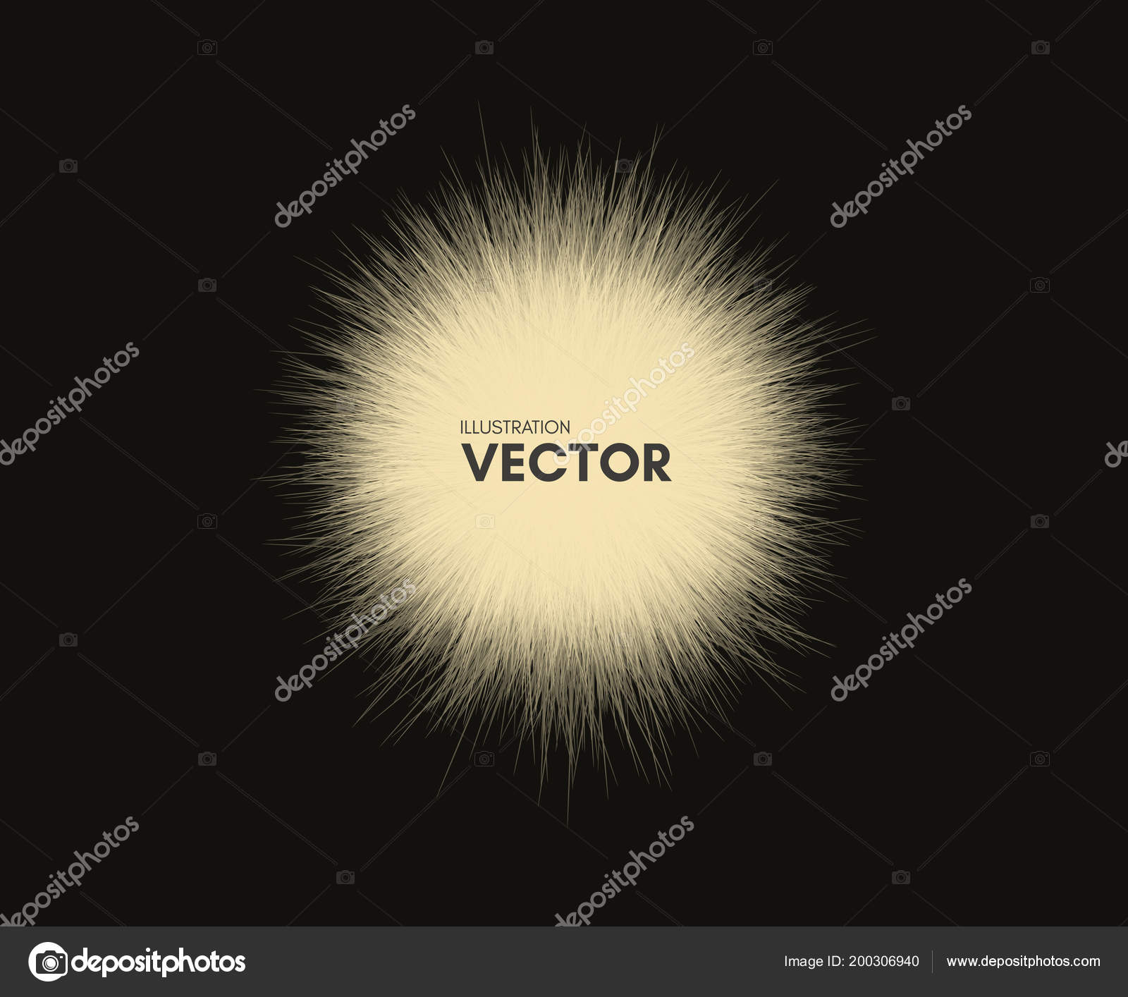 Sphere Consisting Chaotic Lines Vector Realistic Fluffy Element Stock ...