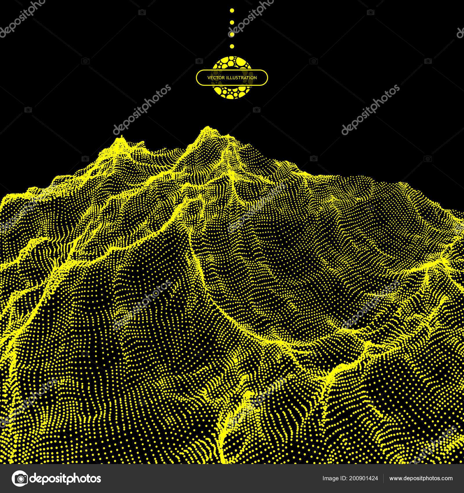Landscape Background Terrain Technology Vector Illustration Array ...
