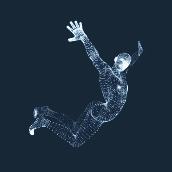 Hovering Air Man Floating Air Model Man Human Body Design Stock Vector ...