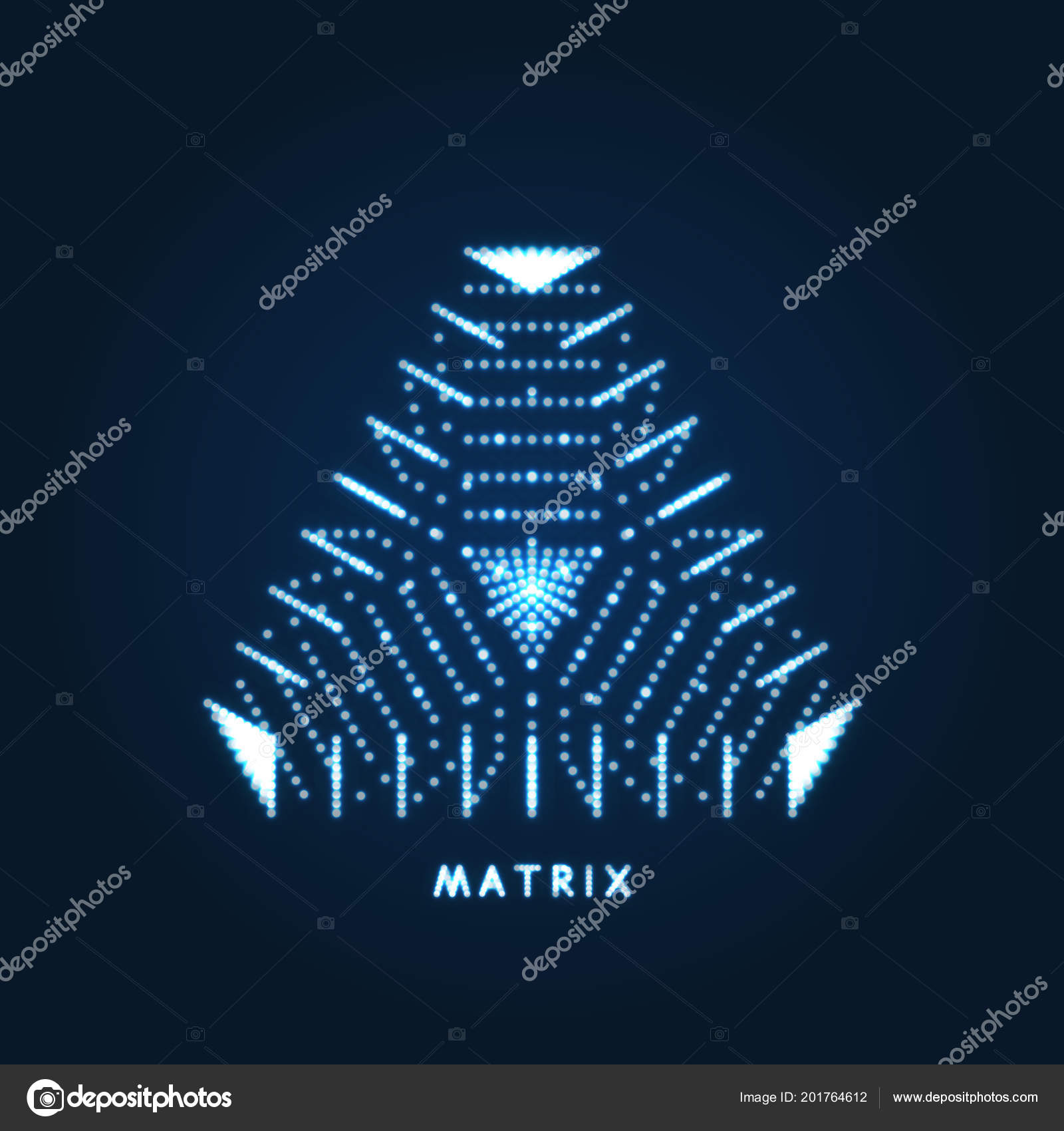 Pyramid Object Dots Molecular Grid Technology Style Particle Vector ...