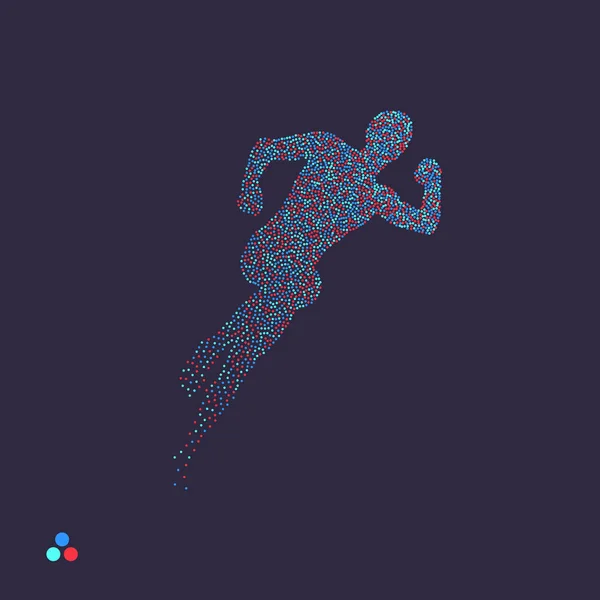 Running Man Design Sport Business Science Technology Dotted Silhouette ...