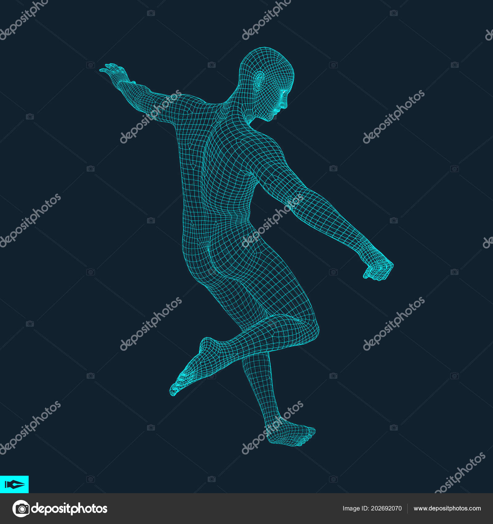 Football Player Sports Concept Model Man Human Body Sport Symbol Stock ...