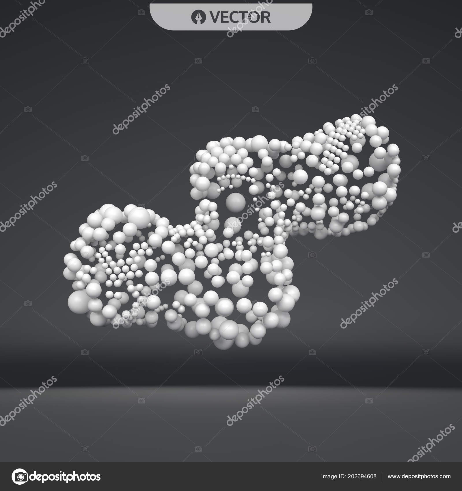 Composición Esfera Muchas Bolas Espacio Vacío Fondo Abstracto ...