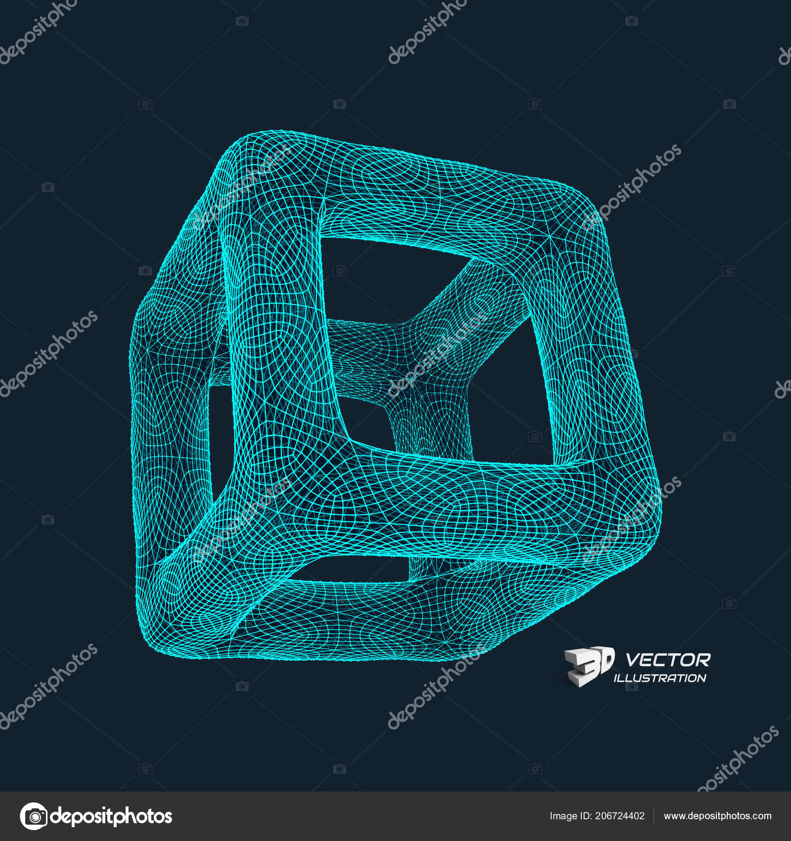Cube Connection Structure Grid Design Technology Style Molecular