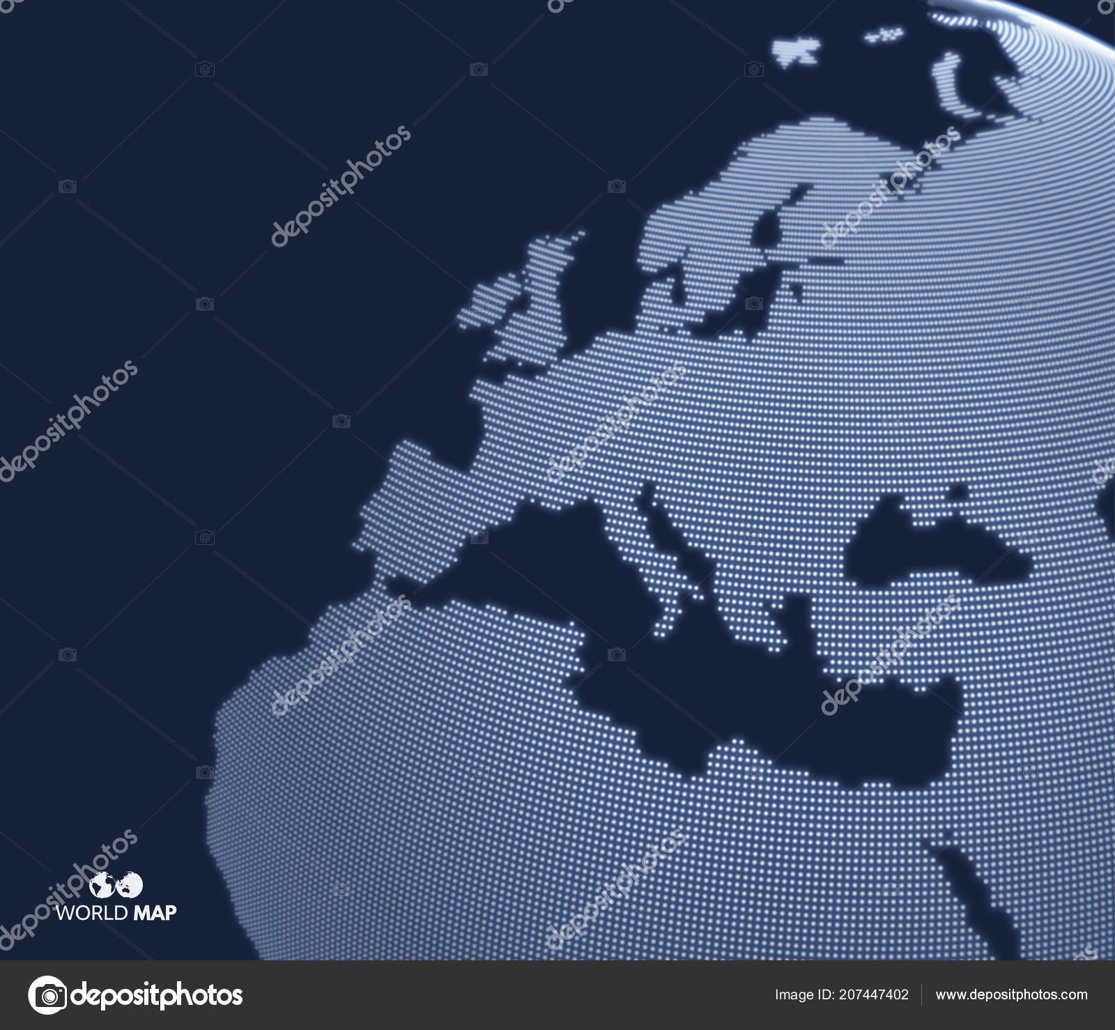 Africa Europe Vector Map World Global Business Marketing Concept Dotted ...