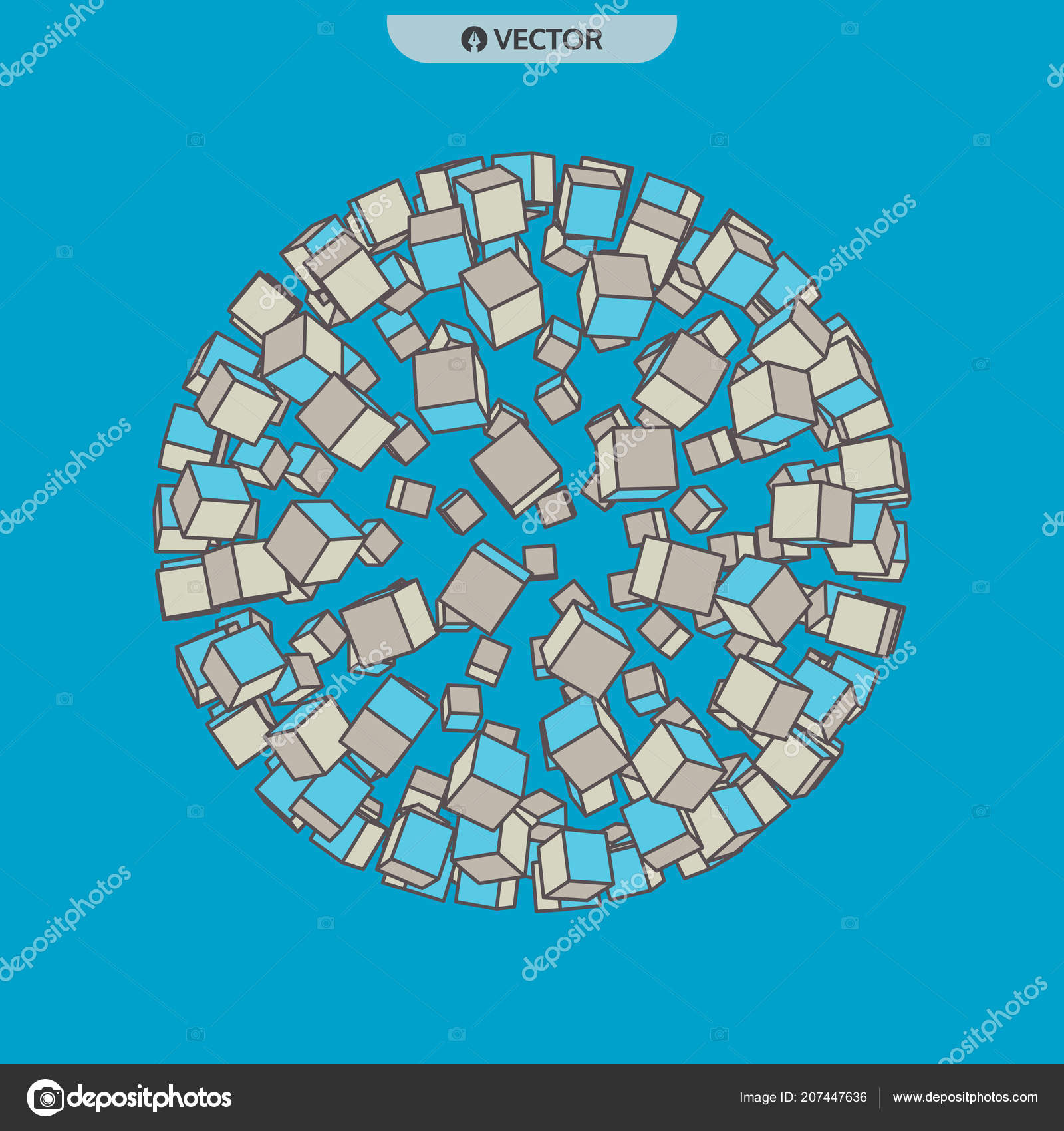 Sphere Cubes Vector Illustration Stock Vector by ©studiom1 207447636