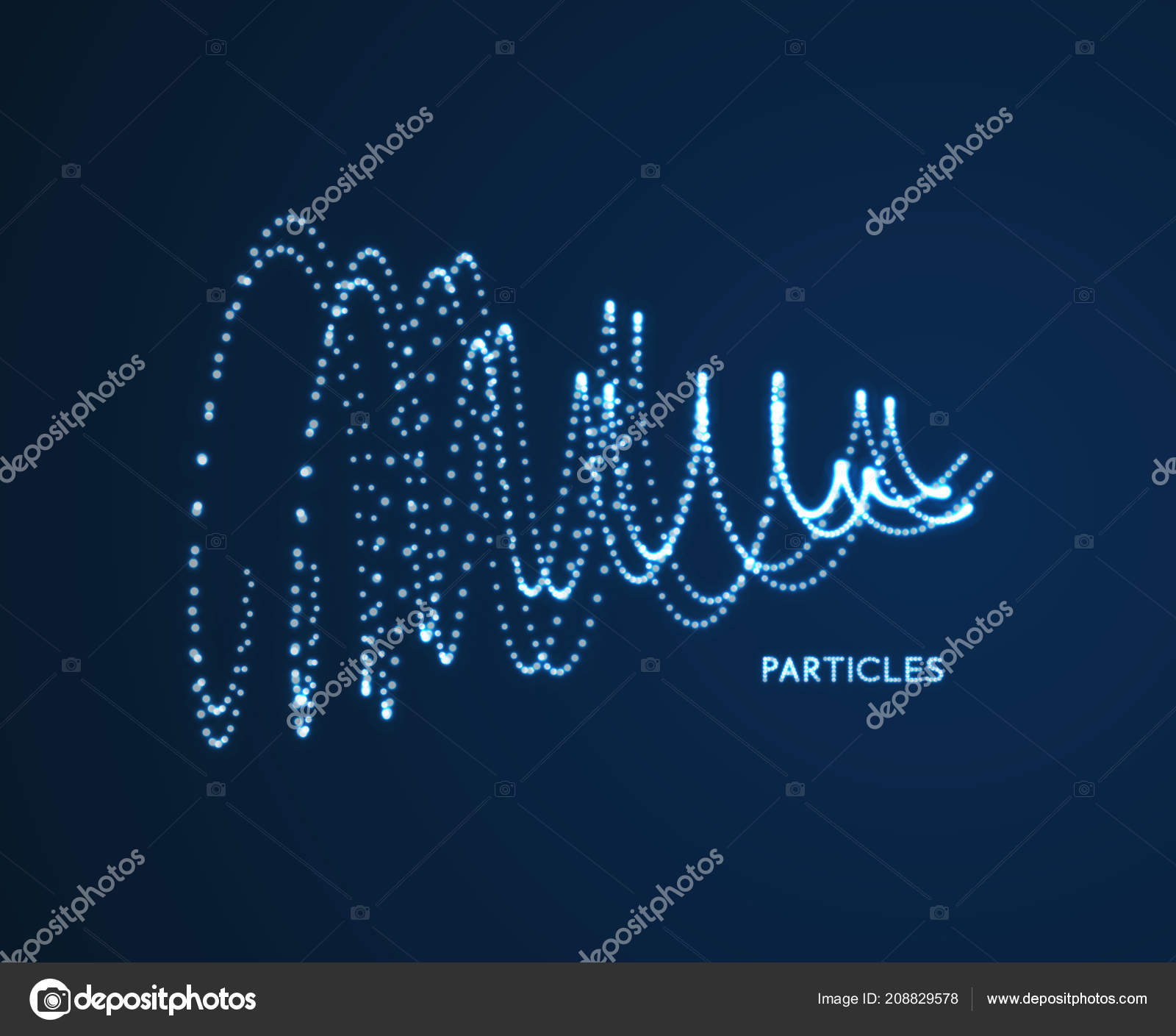 Wavy Background Array Dynamic Particles Composition Motion Effect Technology Style Stock Vector ...