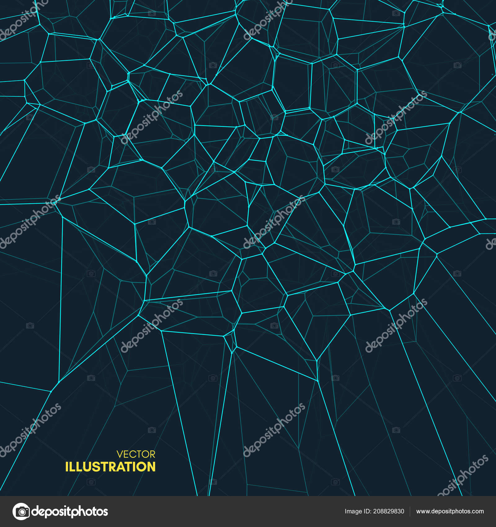 Abstract Science Technology Background Graphic Design Network Illustration Particle Grid Stock