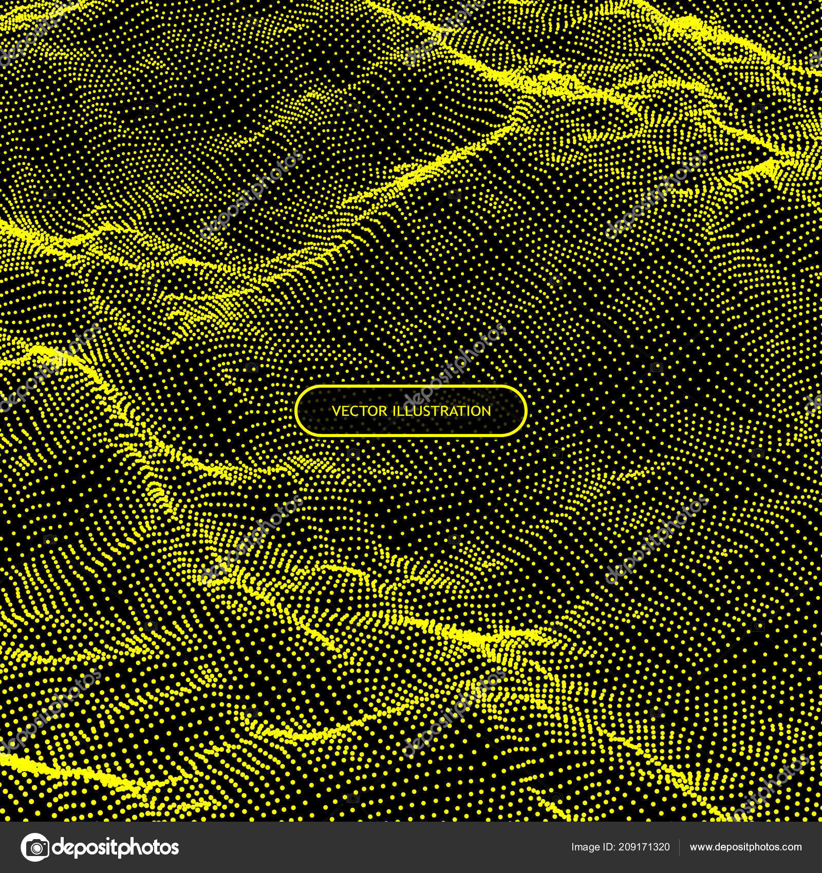 Array Dynamic Particles Yellow Abstract Background Futuristic Technology Style Texture Stock ...