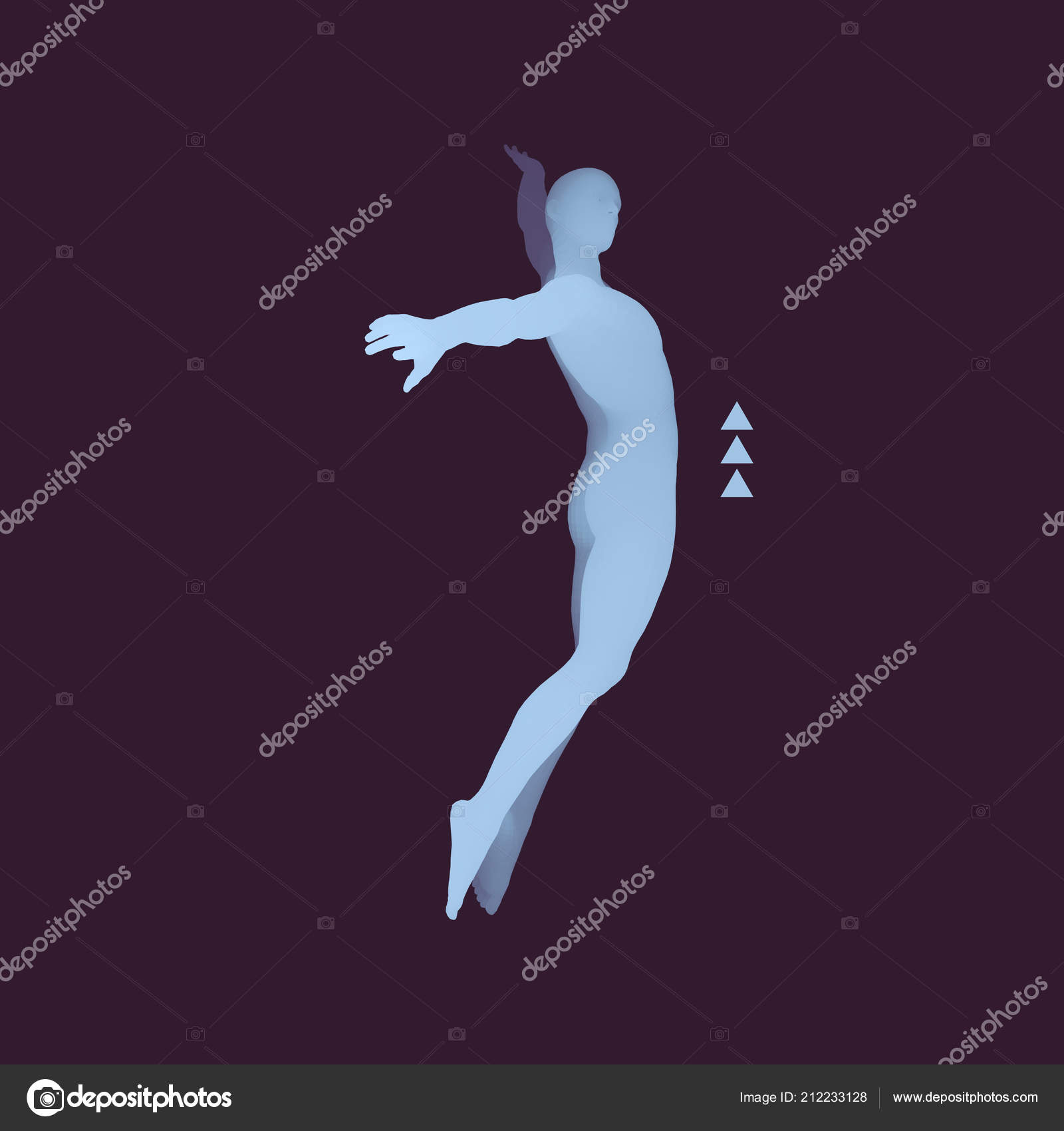 Jumping Man Model Man Human Body Sport Symbol Design Element Stock ...