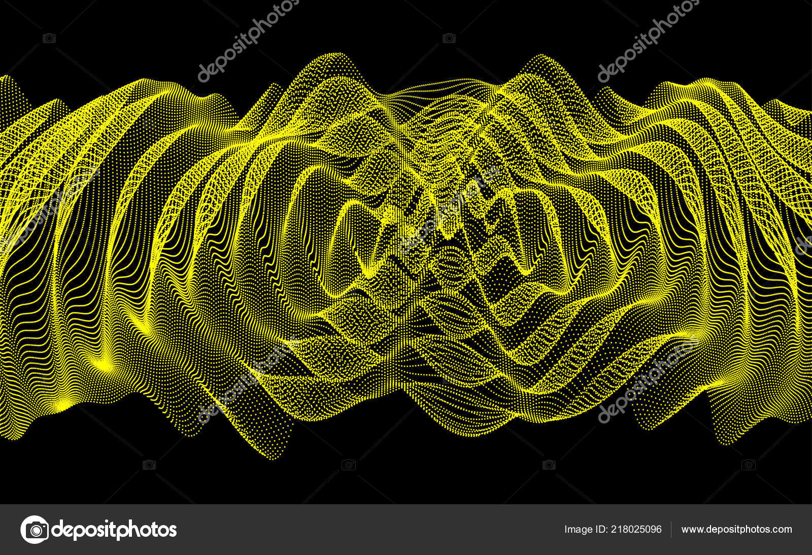Wavy Background Ripple Effect Vector Illustration Particle Grid Surface ...