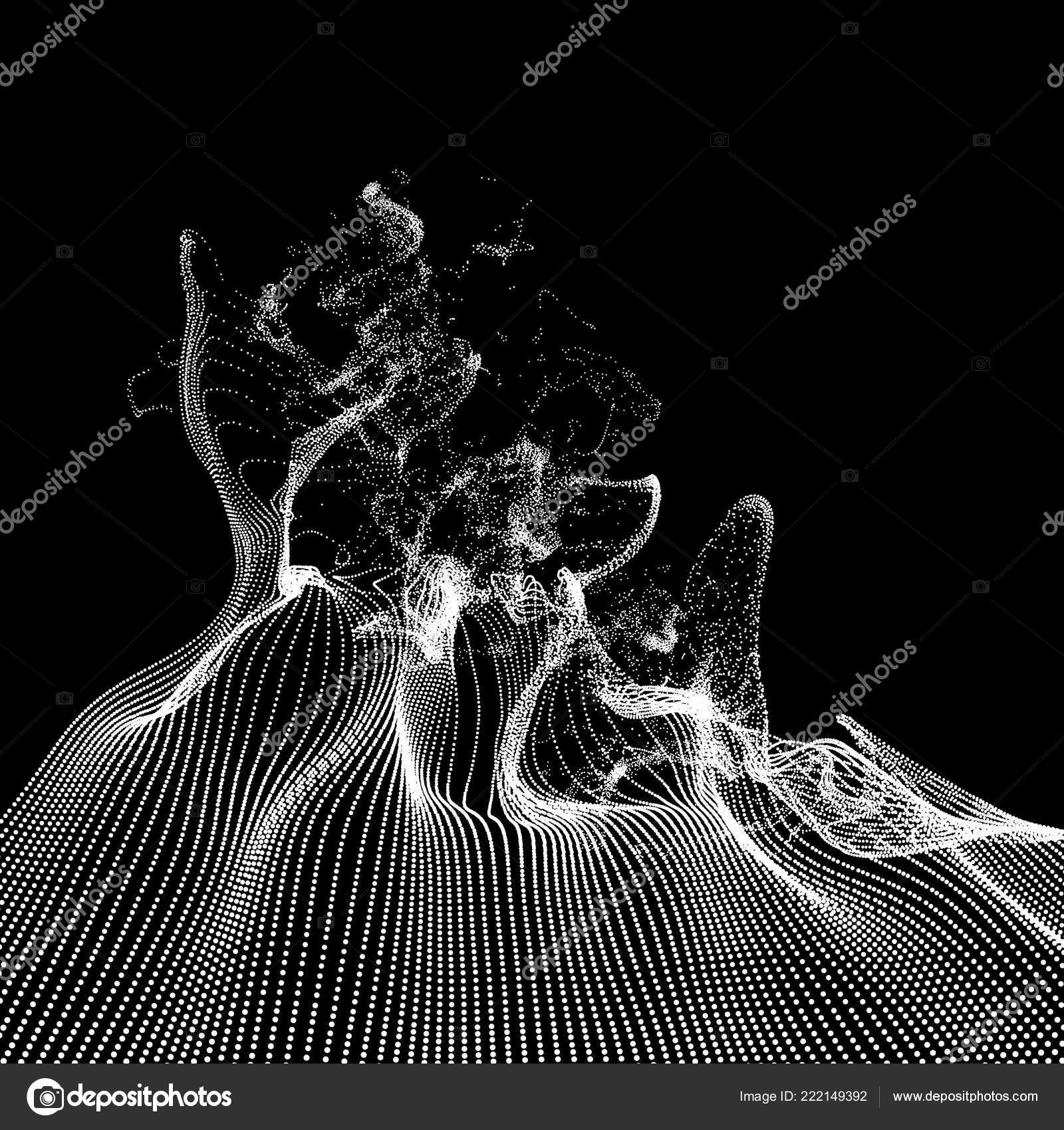 Array Dynamic Emitted Particles Water Splash Imitation Abstract ...