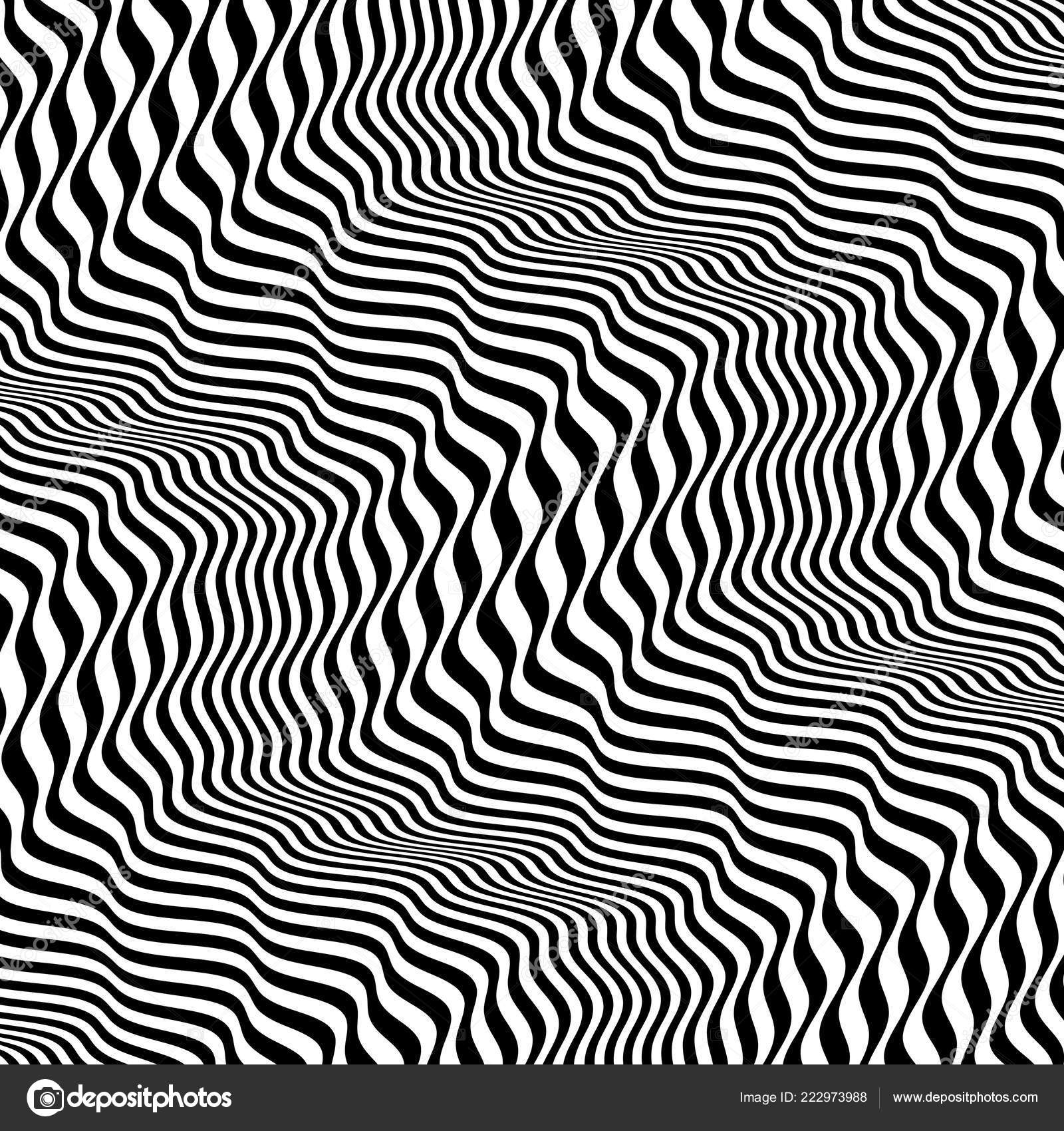 Pattern Optical Illusion Black White Design Abstract Striped Background ...