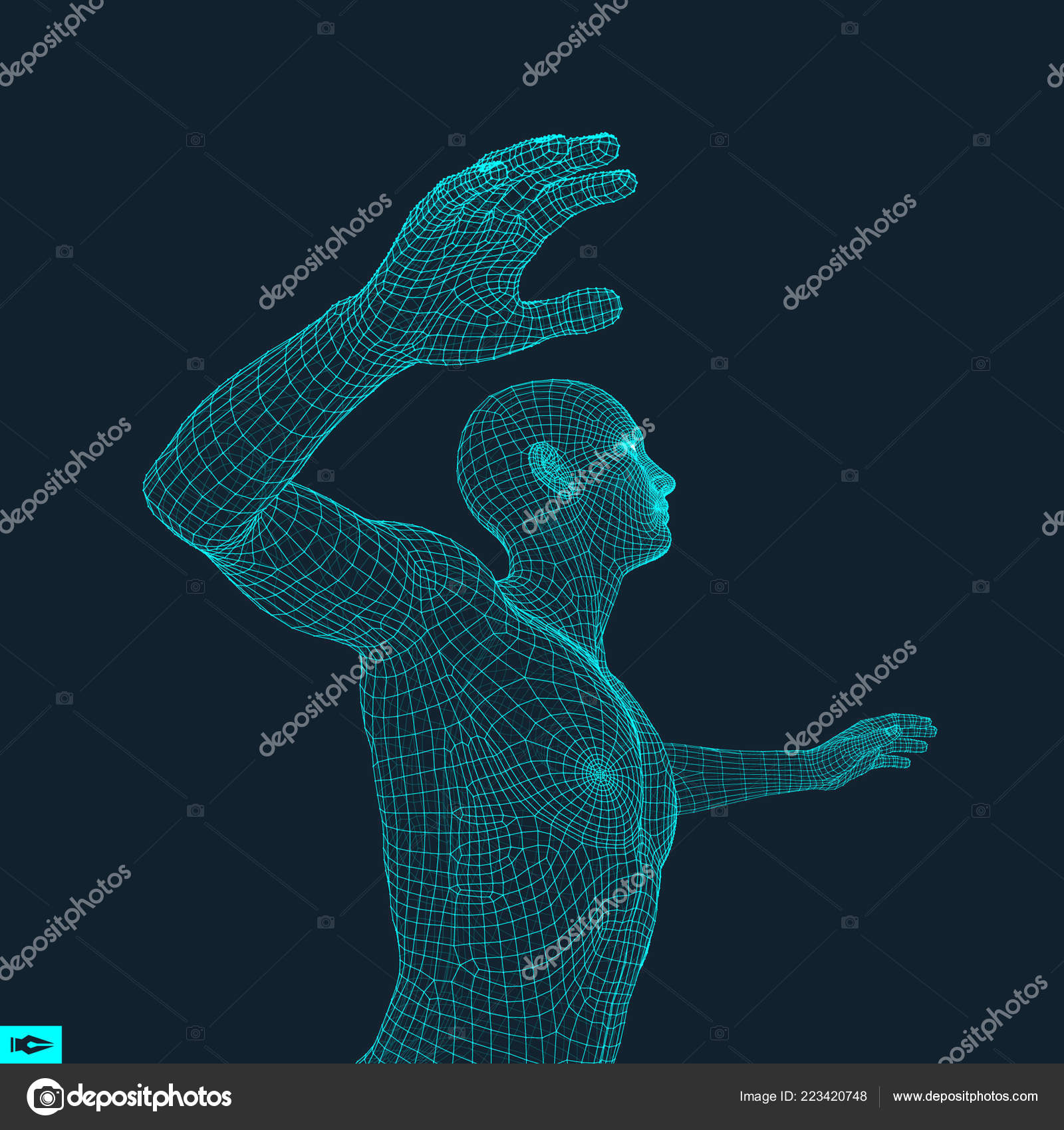 Modelo Homem Modelo Fio Corpo Humano Elemento Design Tecnologia Vector ...