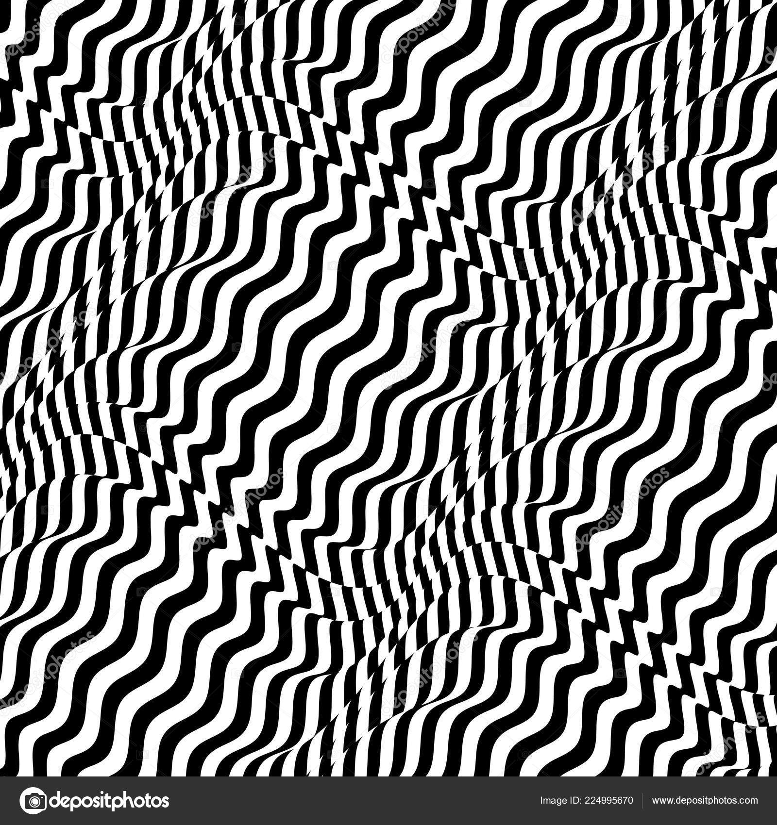 Pattern Optical Illusion Black White Design Abstract Striped Background ...