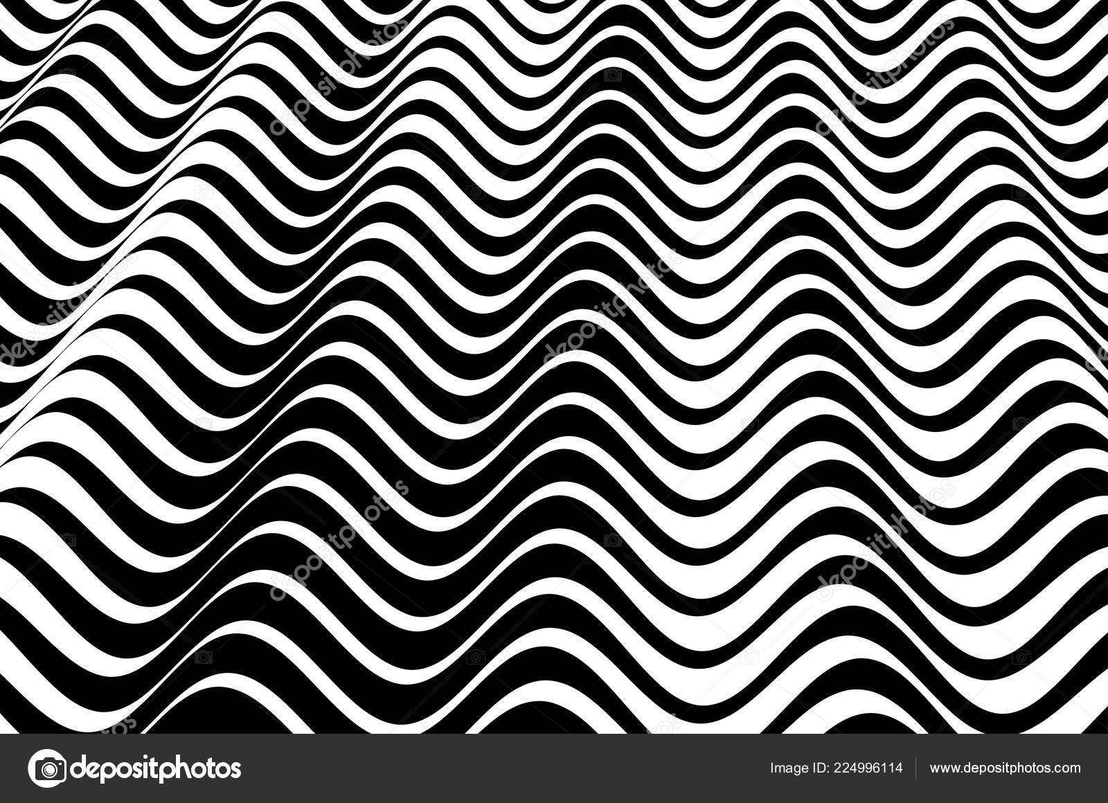 Wavy Background Dynamic Effect Black White Design Pattern Optical ...
