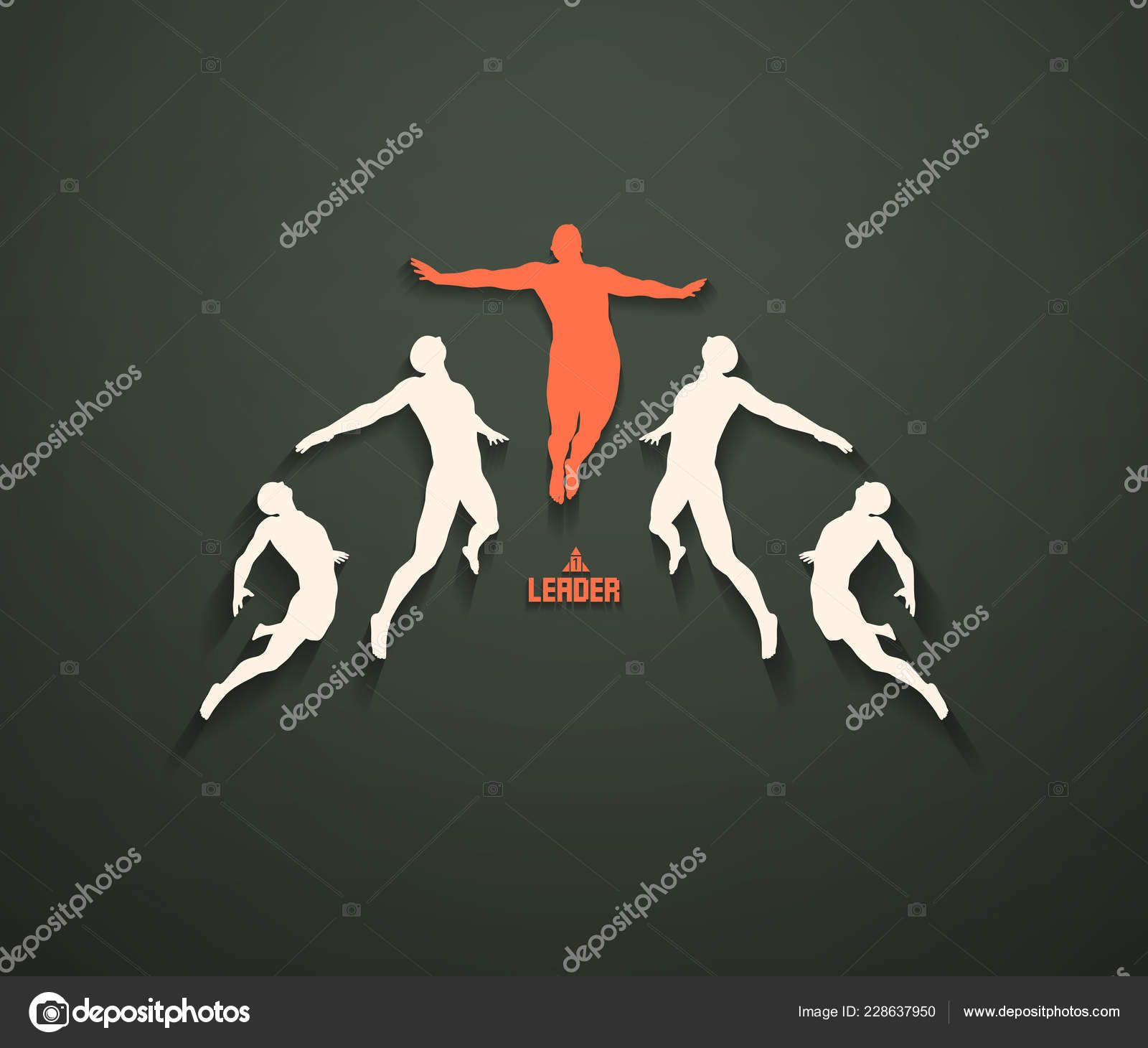 Leadership Freedom Happiness Concept Successful Team Leader Vector ...