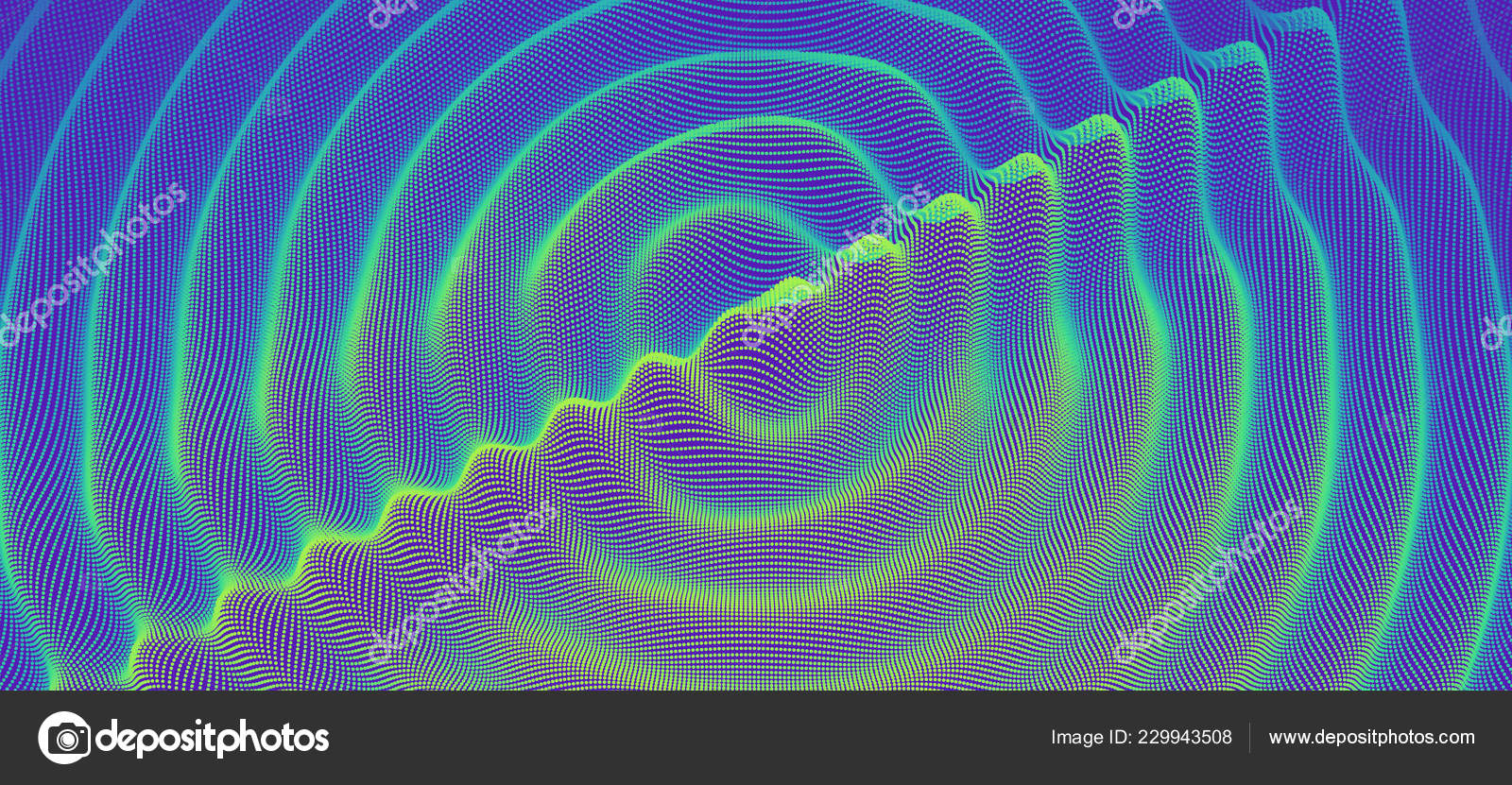 Wavy Background Ripple Effect Vector Illustration Particle Grid Surface ...