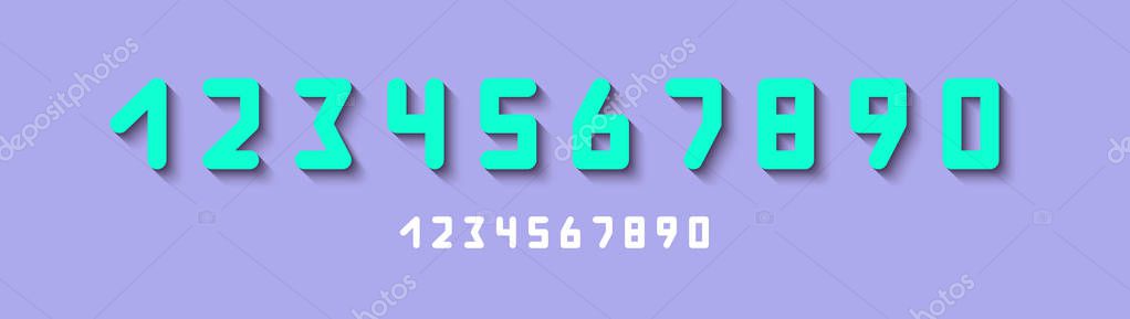 Los Números Establecen Estilo Moderno Iconos Ilustración Vectorial ...