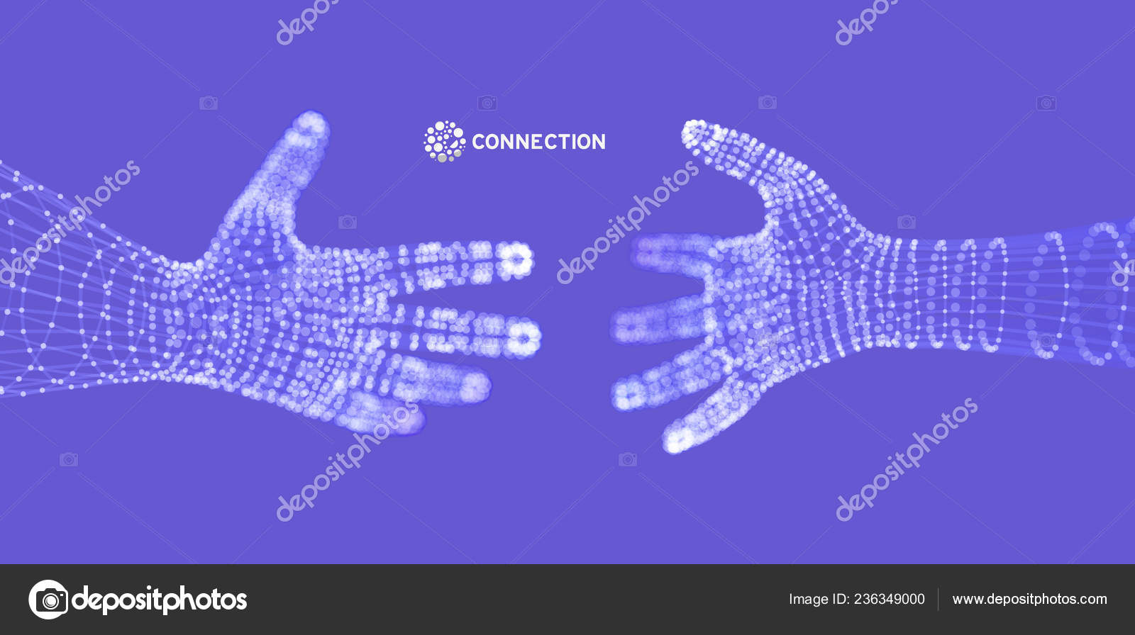 Two Human Hands Connection Structure Business Concept Vector ...