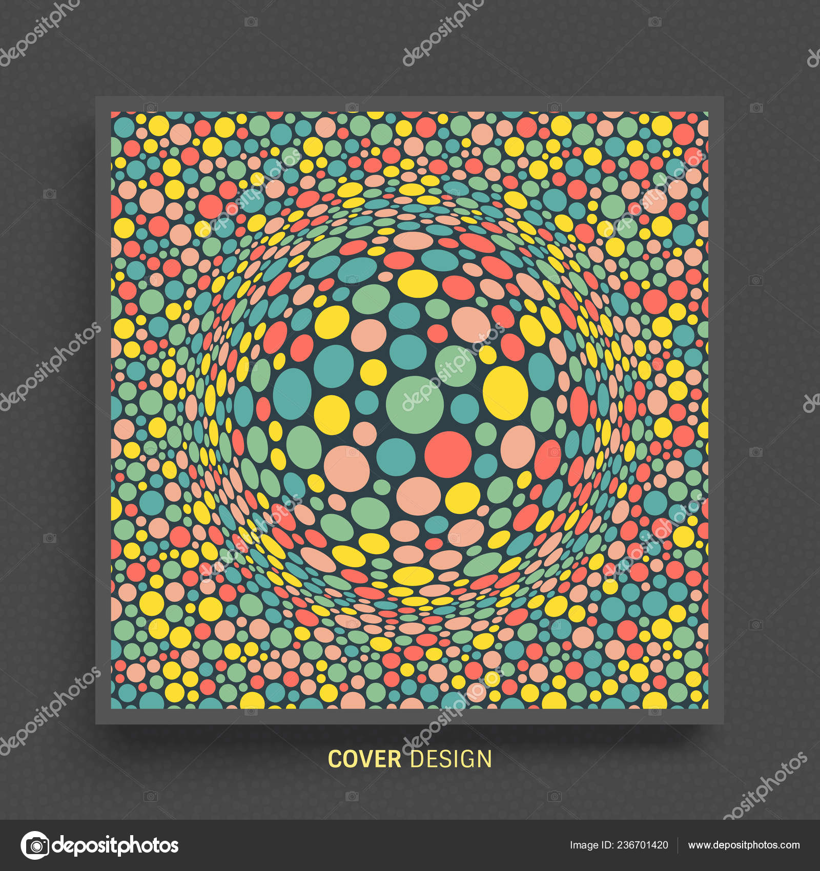 Cover Design Template Abstract Background Color Circles Vector ...