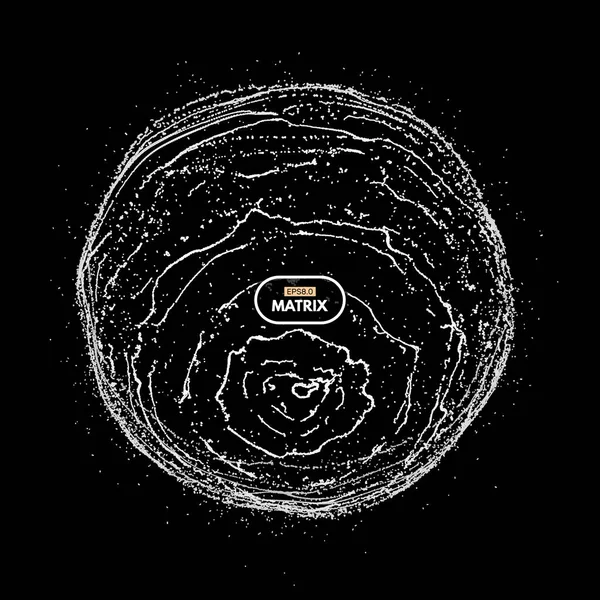 3d abstract sphere. Array with dynamic particles. Modern science and technology element. Vector ...