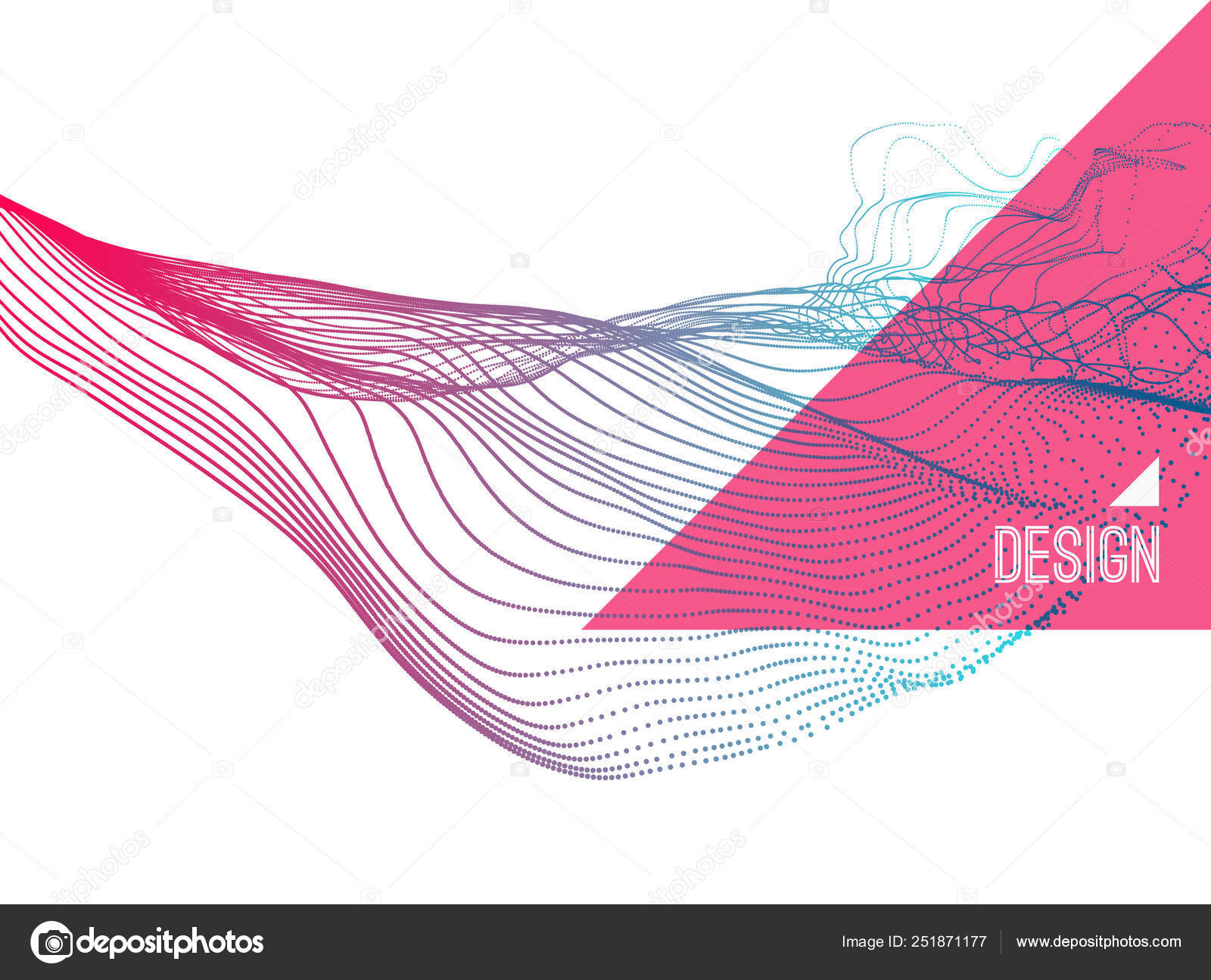 Abstract art. Array with dynamic emitted particles. Water splash ...