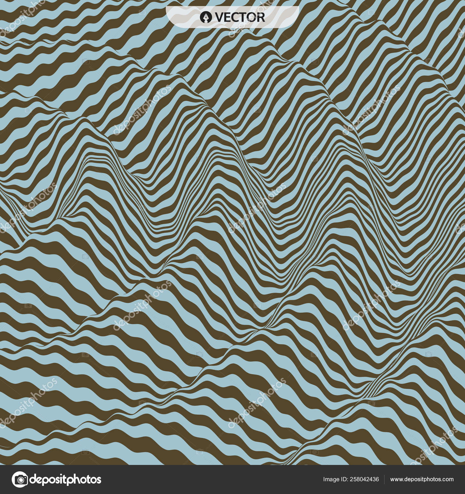 3D wavy background. Dynamic effect. Pattern with optical illusion ...