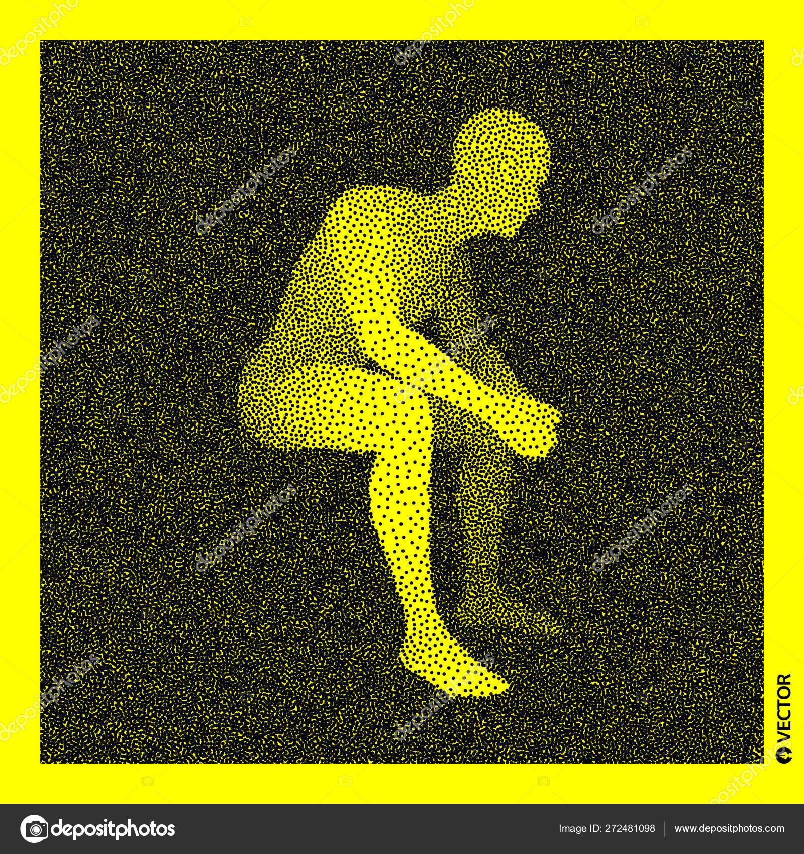 Sitting man. 3D Human Body Model. Black and yellow grainy design ...