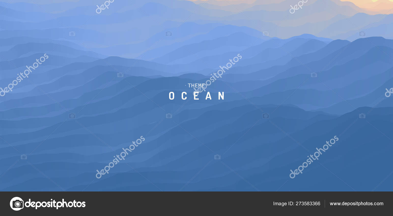 Blue abstract ocean seascape. Sea surface. Water waves. Nature ...