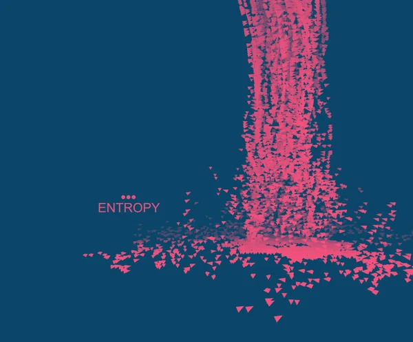 Array with dynamic emitted particles. Futuristic design. Abstract background. Vector ...