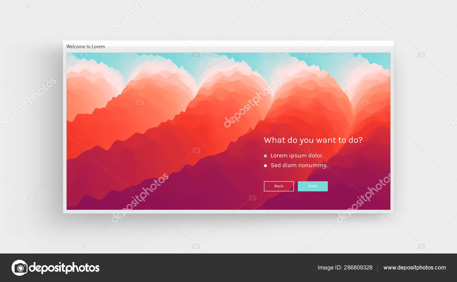 Website or mobile app landing page. Abstract background with dynamic ...