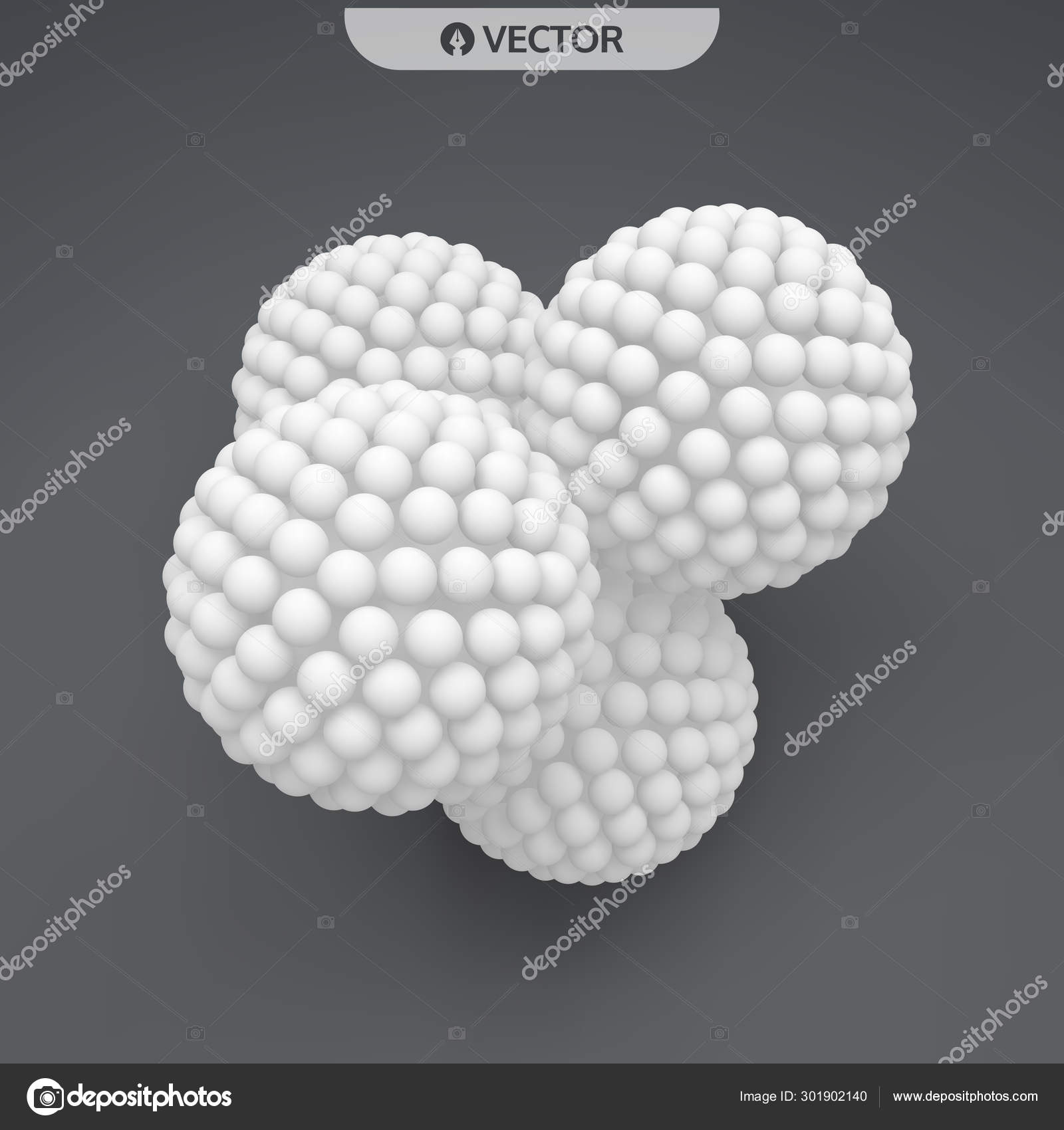 3D Molecule. Vector illustration for science, technology, marketing and ...