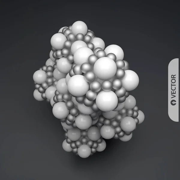 3d Molecule Structure Futuristic Technology Style 3d Vector Illustration For Science
