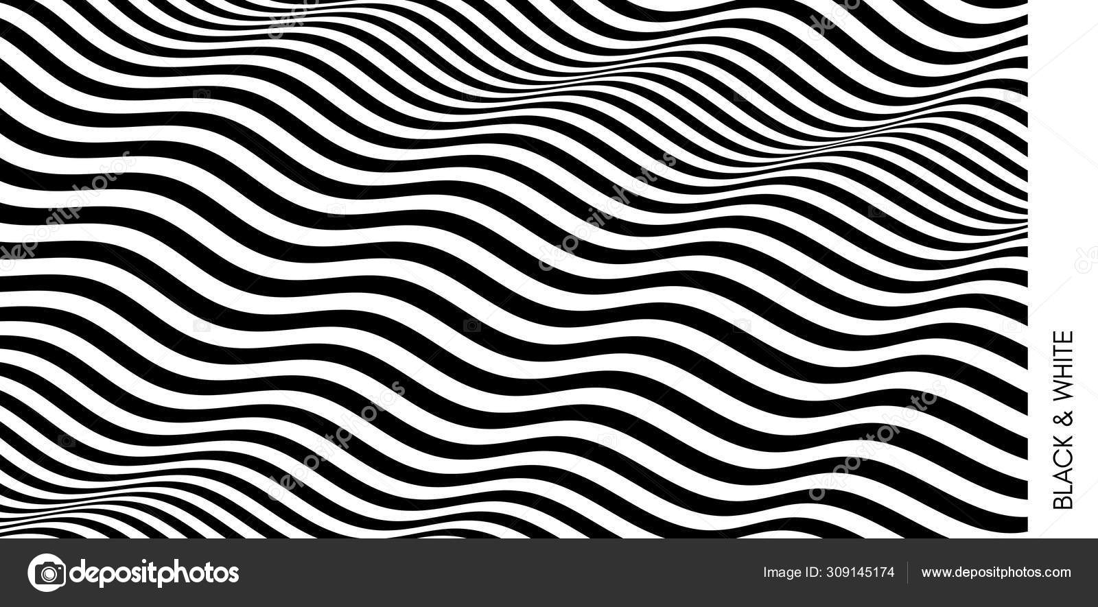 Black and white design. Pattern with optical illusion. Abstract 3D ...