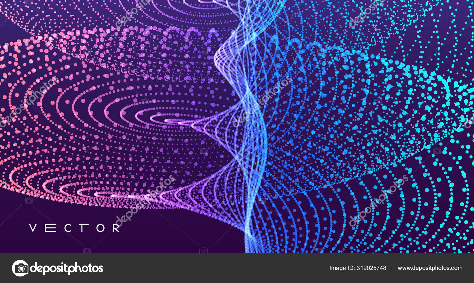 Ondas sonoras. Visualización de macrodatos. Array con partículas ...