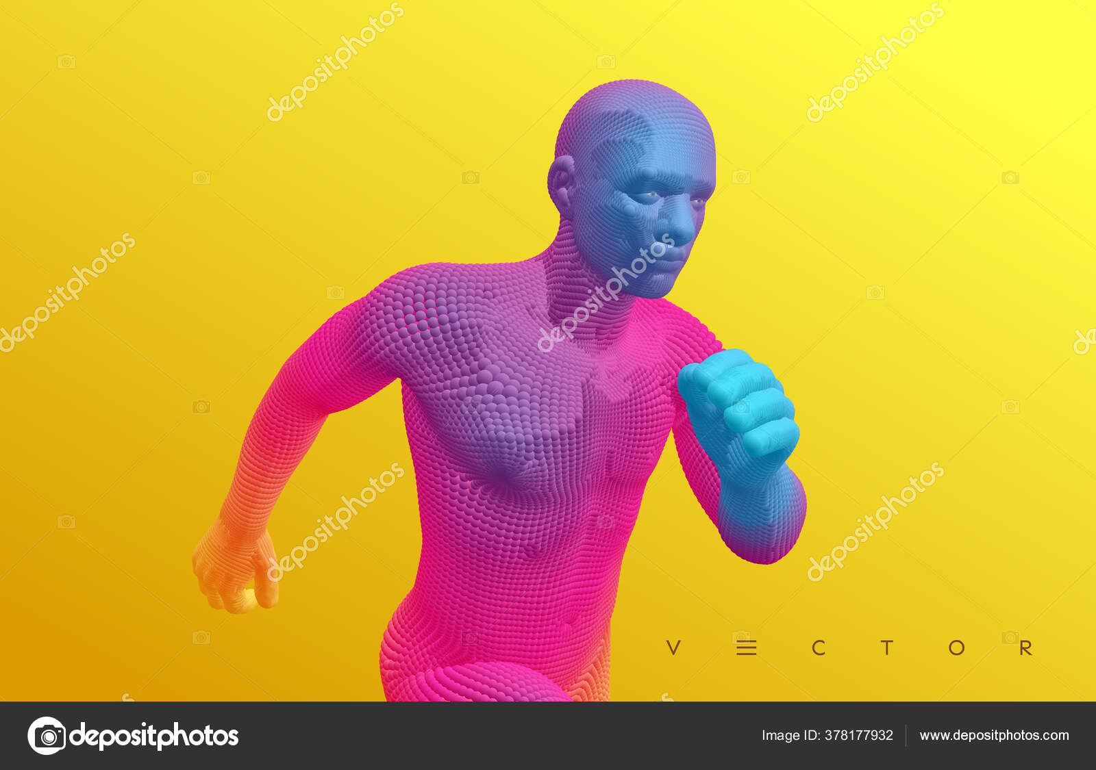 Running Man Marathon Runner Human Body Model Design Sport Vector ...