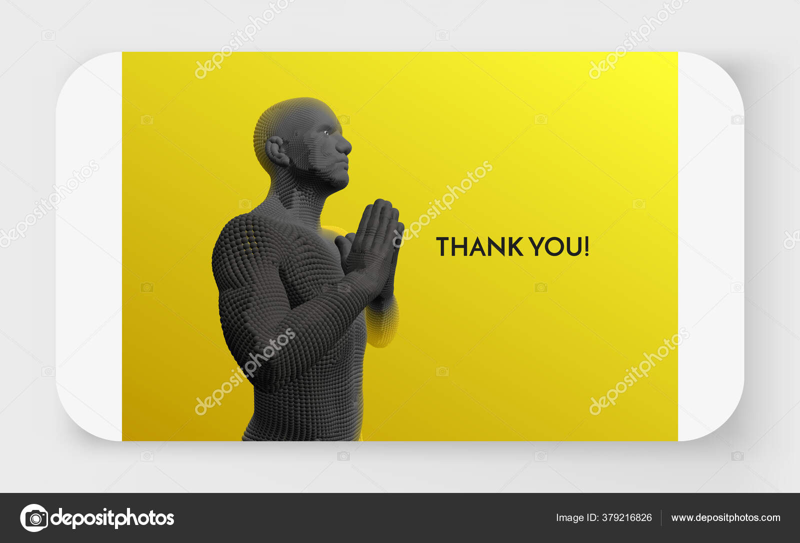 Thank You Gratitude Hands Gesture Man Greets Traditional Way Both Stock ...