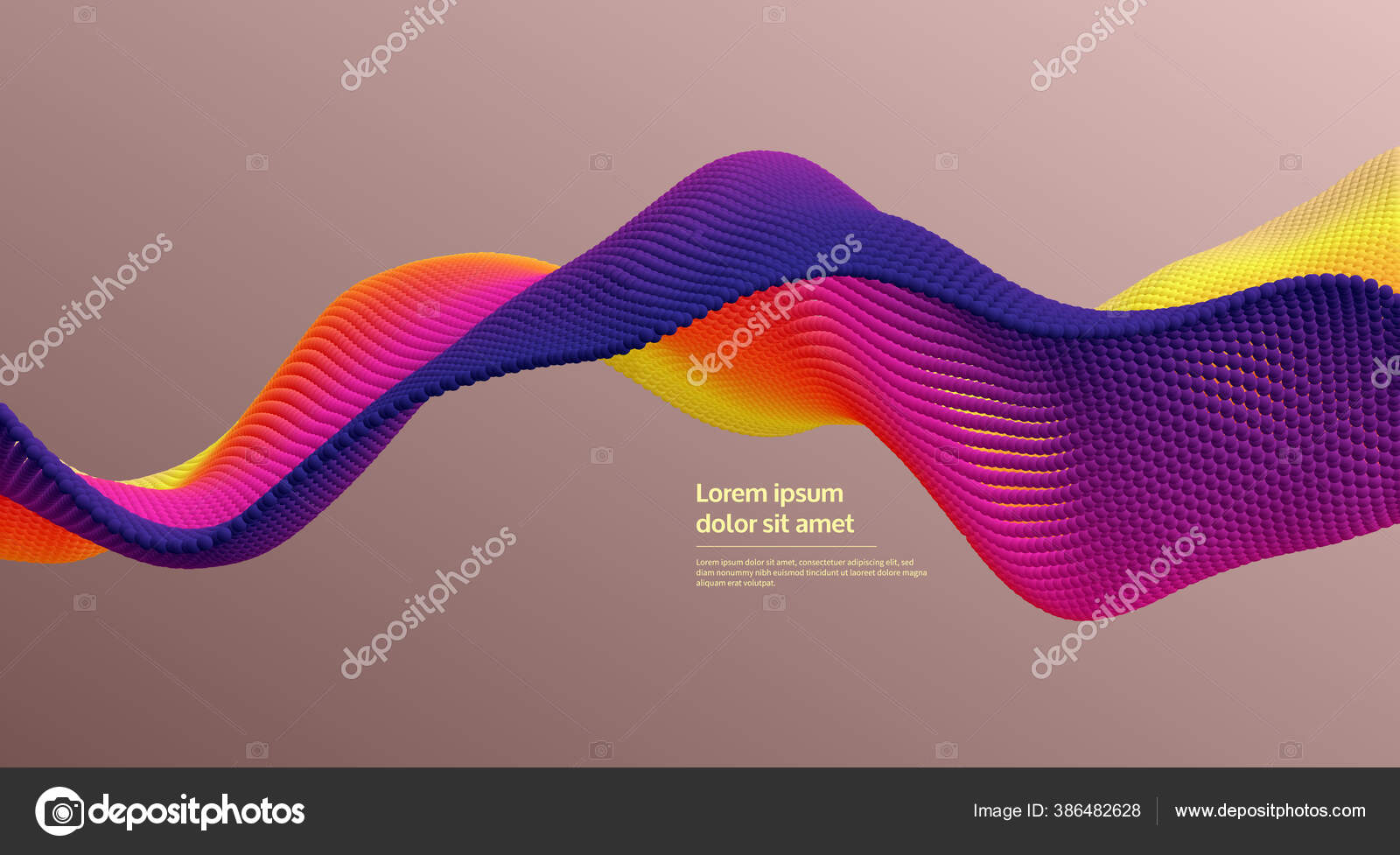 Wavy Background Array Dynamic Emitted Particles Wave Formed Many Spheres Stock Vector Image by ...
