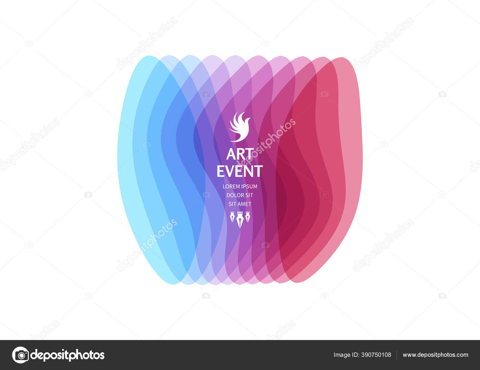 Art Event Invitation Template Abstract Geometric Background Transparent ...