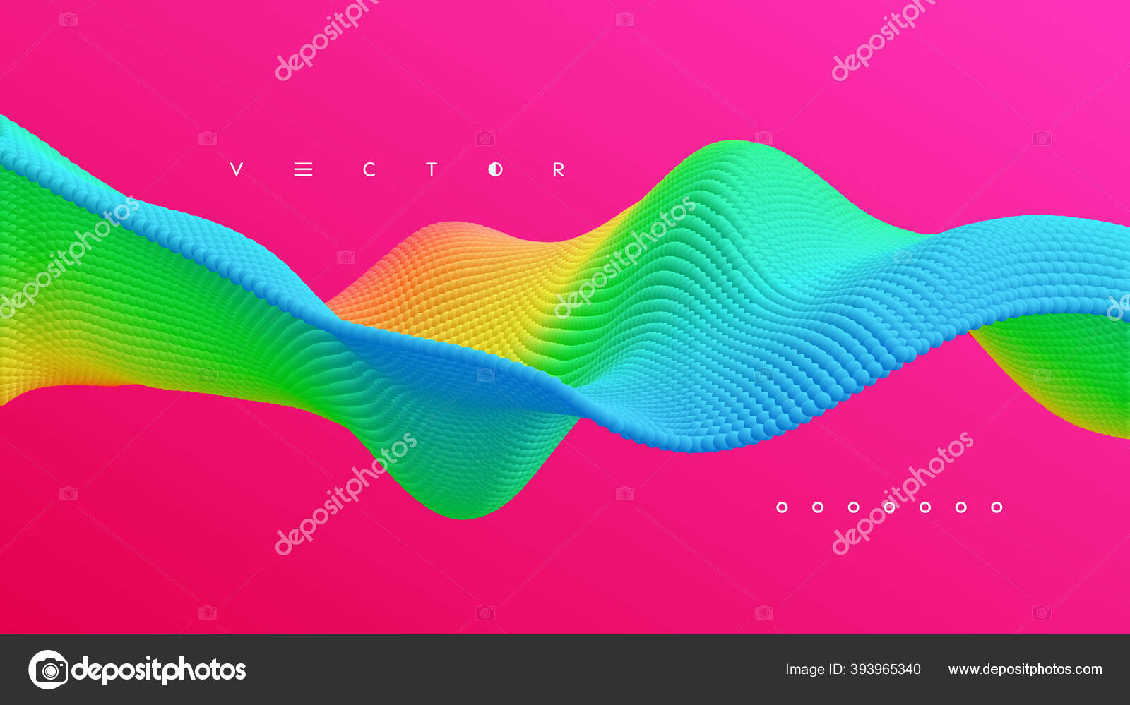 Wavy Background Array Dynamic Emitted Particles Wave Formed Many Spheres Stock Vector by ...