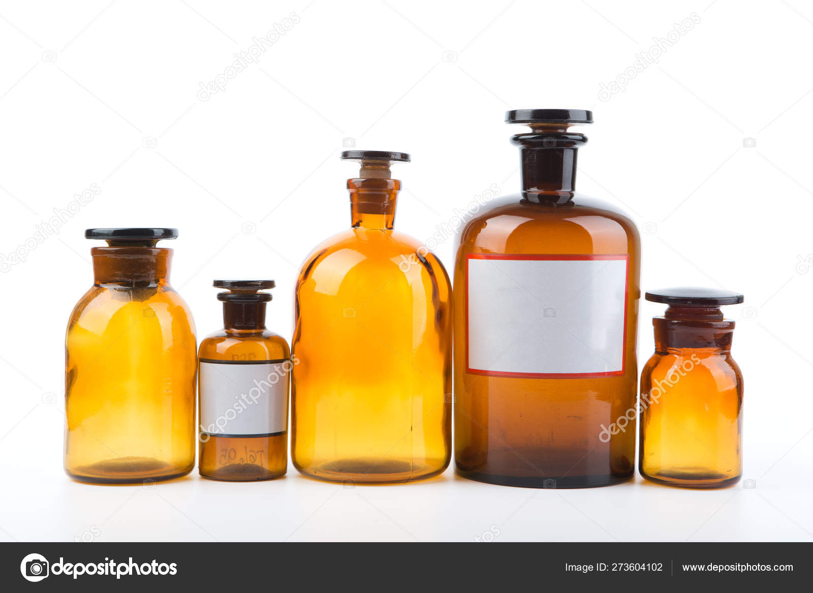 Vintage pharmacy bottles on white background Stock Photo by ©sensay ...