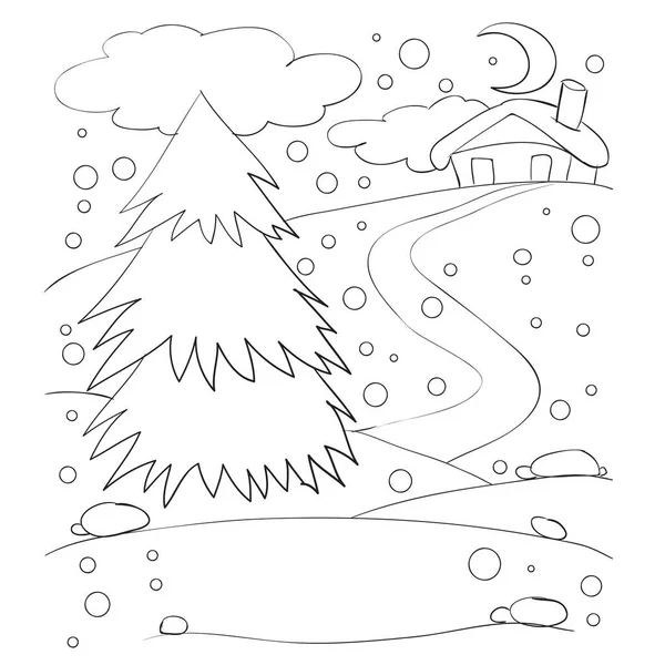 Havas táj rajz Stock vektorok, Havas táj rajz Jogdíjmentes ...