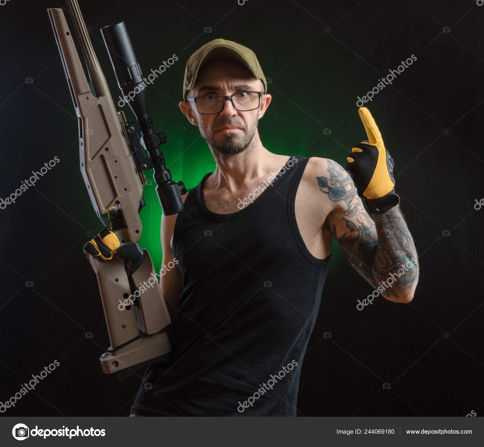 Redneck rage sniper — Stock Photo © artrotozwork #244069180