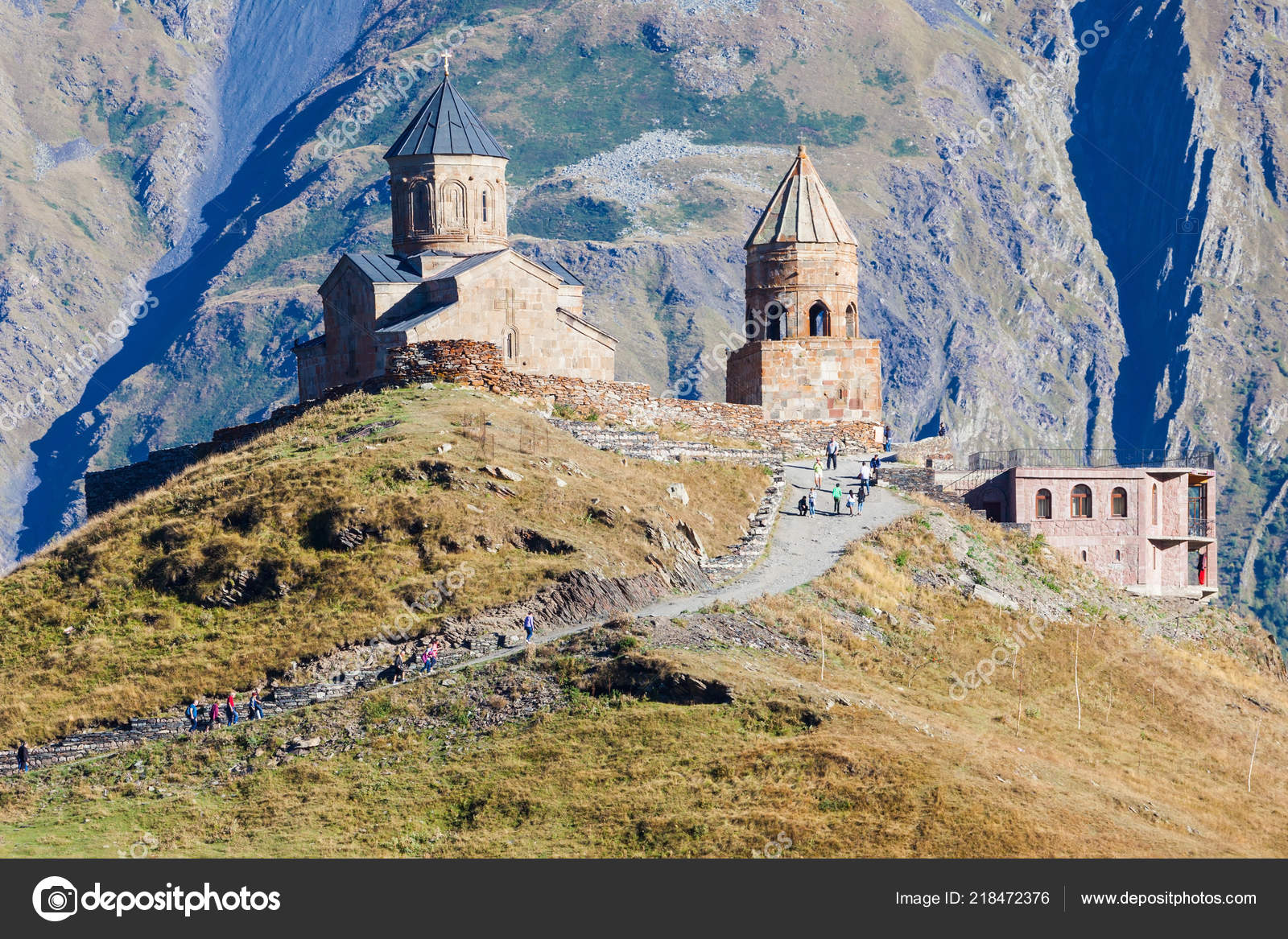 Gergeti Holy Trinity Church Tsminda Sameba Located Gergeti Village ...