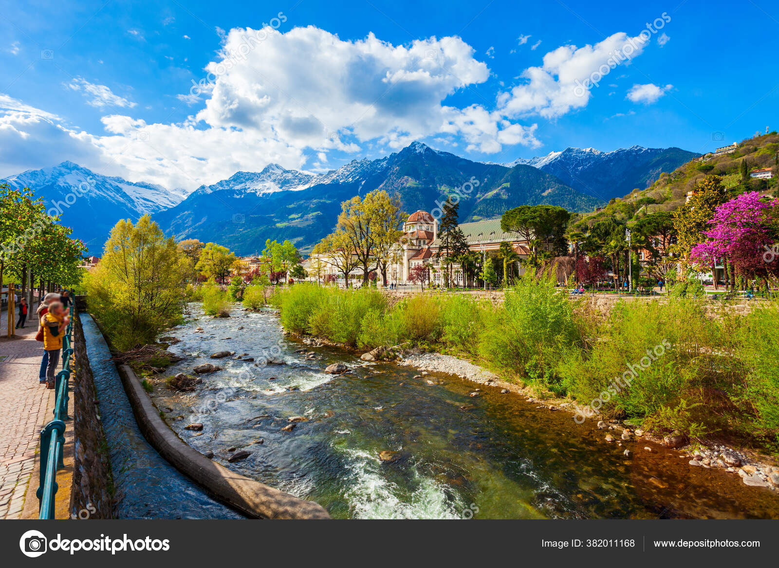River Merano City Centre View Merano Meran Town South Tyrol — Stock ...