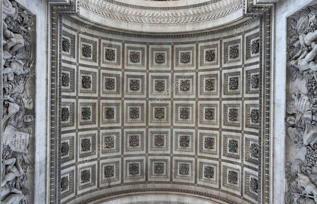 Detalles del Arco del Triunfo de l 'Etoile. Charles de Gaulle Place ...