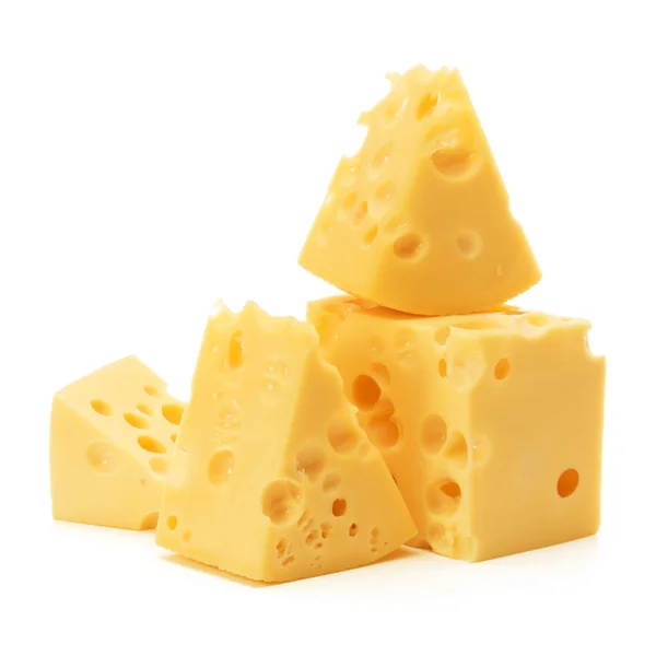 Cubes Cheese Cheese Block Isolated White Background Cutout Stock Photo ...