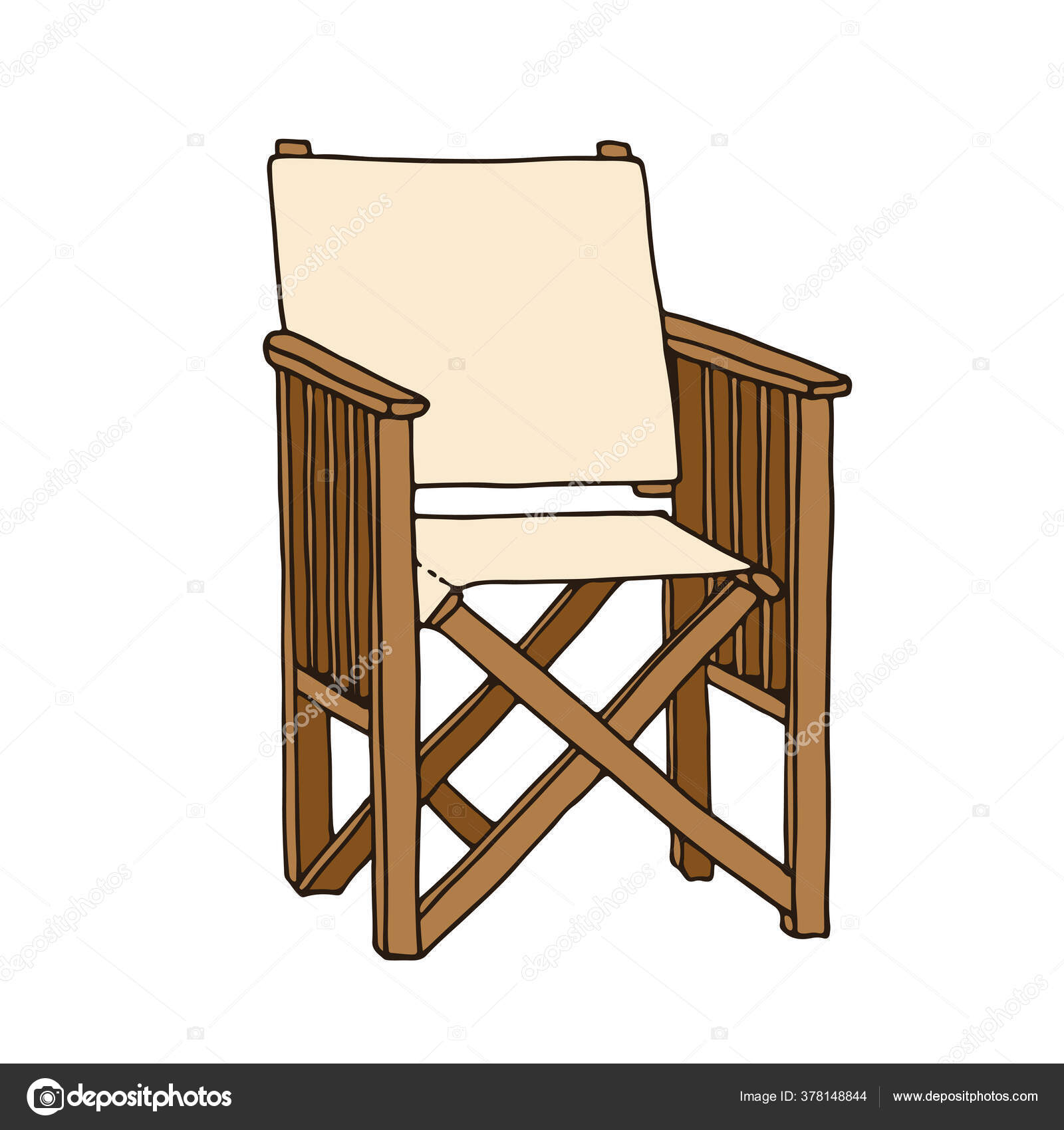 Wooden Garden Chair Vector Sketch Hand Drawn Illustration Isolated ...